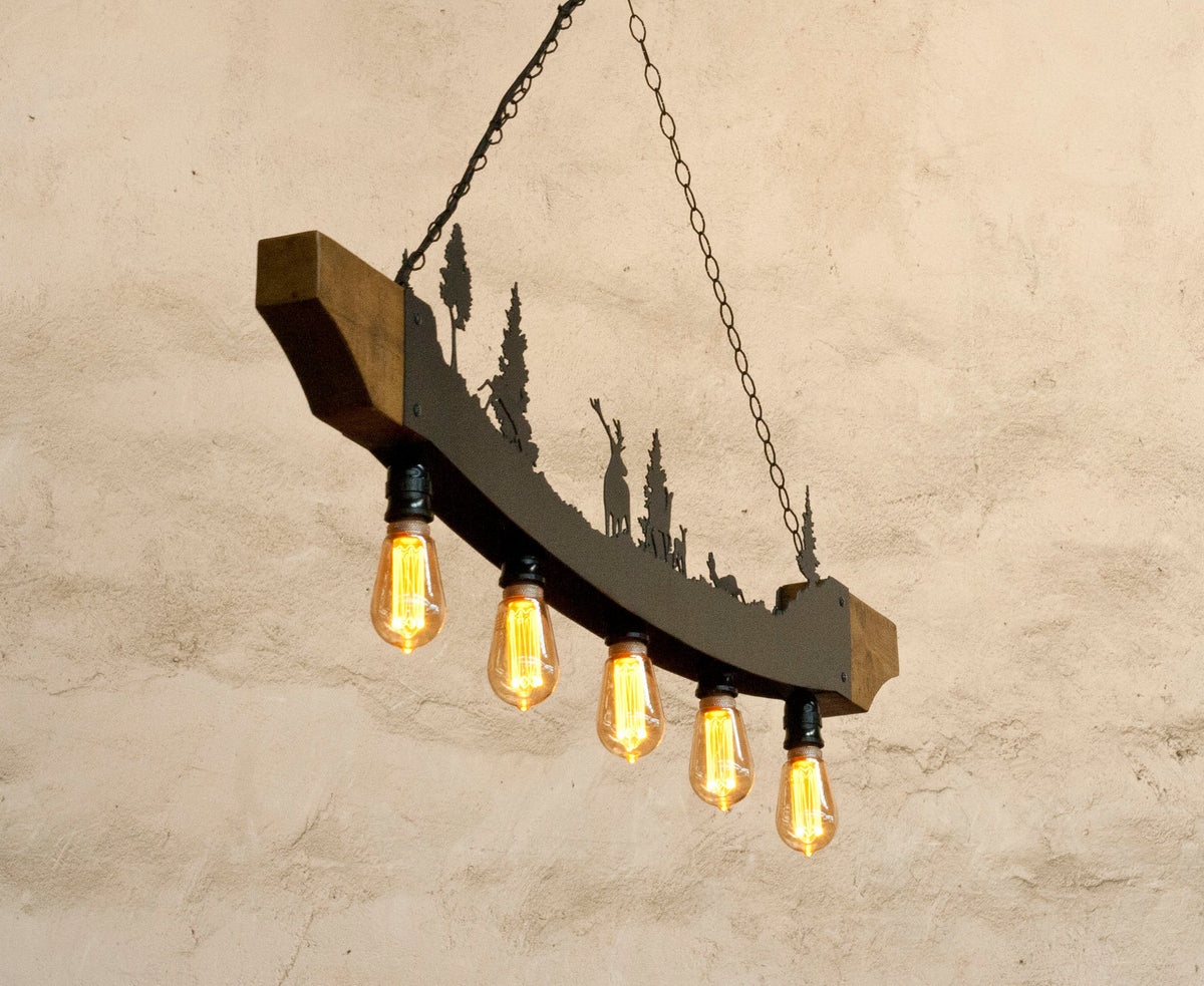 Rustic Five lights Fixture - Cabin Chandelier - Rustic Ceiling Lights ...