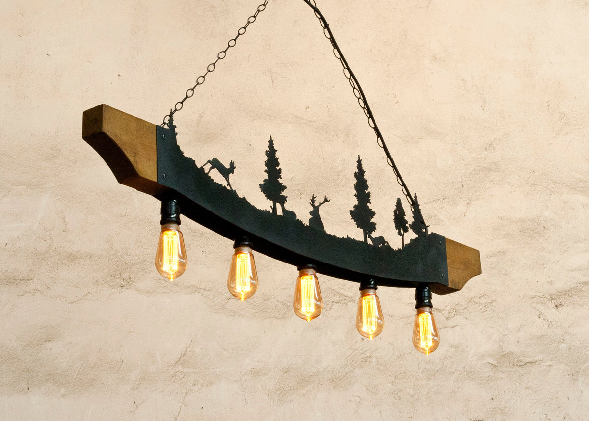 Rustic Five lights Fixture - Cabin Chandelier - Rustic Ceiling Lights ...